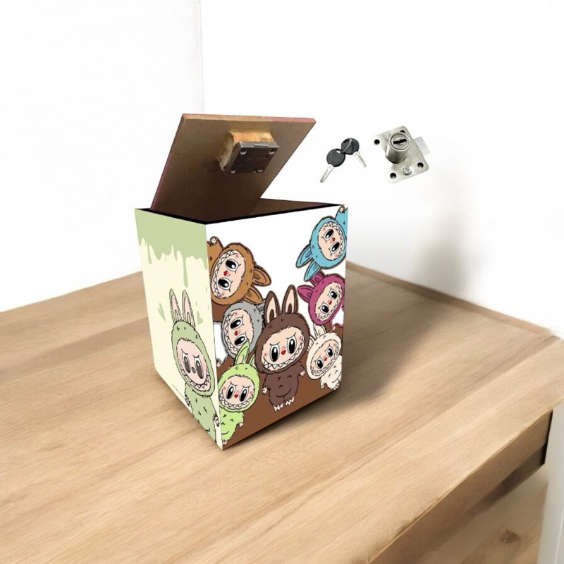 Jual Celengan Tabungan Murah Labubu Kuromi Kotak Kunci Gembok Model ...