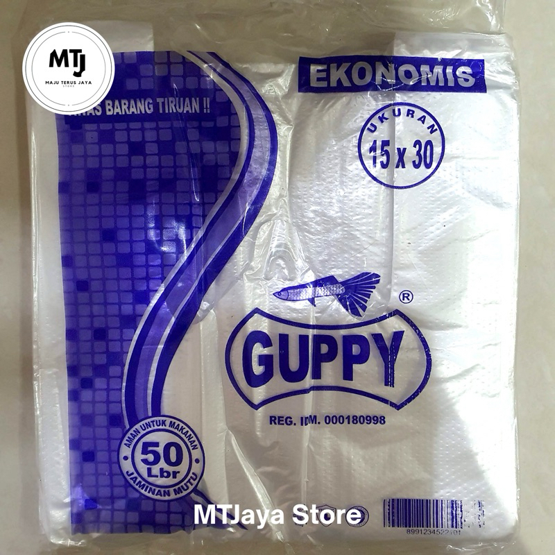 Jual kantong plastik kresek putih bening guppy ukuran 15 plastik kecil warung minuman jajan ...