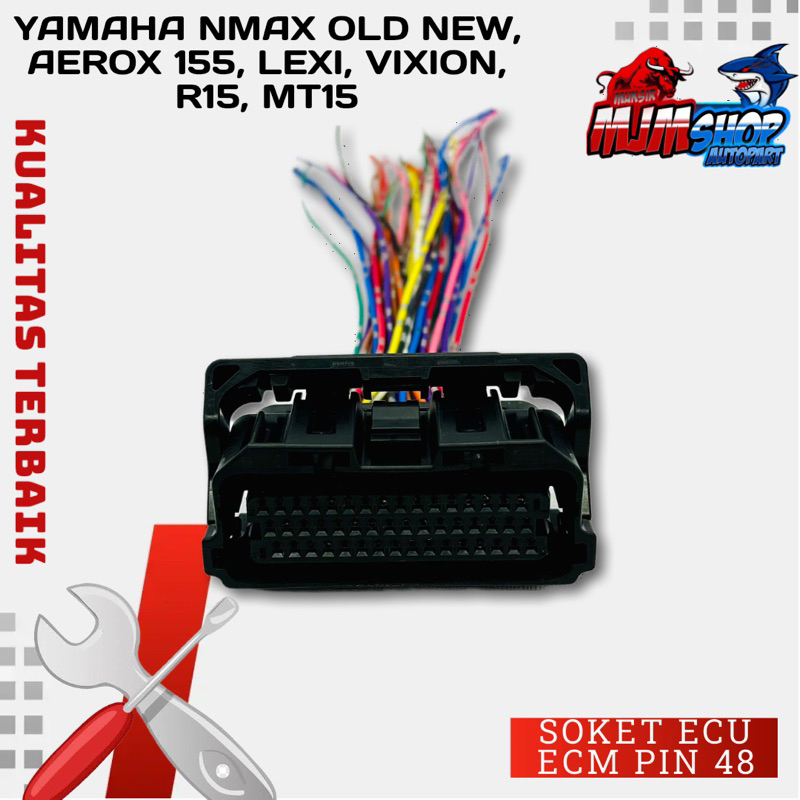 Jual Kabel soket socket ecu ecm pin 48 yamaha nmax old new aerox 155 ...
