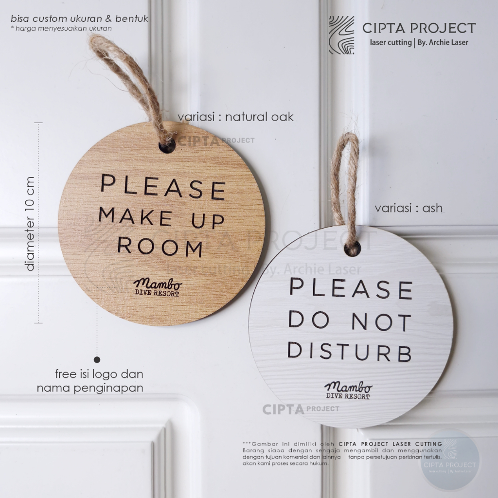 Jual DND SIGN / Penanda Pintu Do Not Disturb / Door Sign Hotel Kost ...
