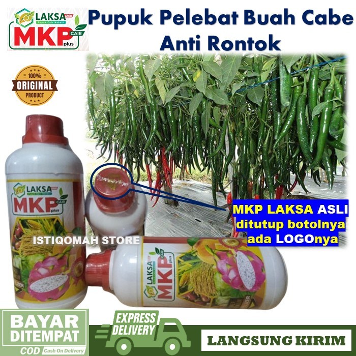Jual PROMO COD Pupuk Pelebat Buah Cabe dan Anti Rontok 500ml MKP Cair Plus LAKSA Grow Mengatasi ...