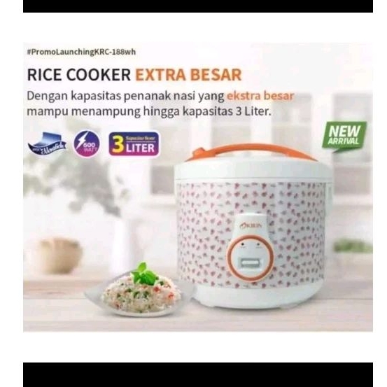 Jual Rice cooker extra besar Kirin 3 liter krc188 | Shopee Indonesia
