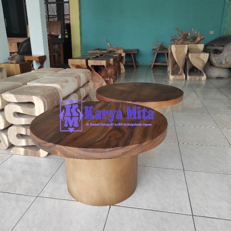 Jual MEJA CAFE MODEL LINGKAR KAYU TREMBESI | Shopee Indonesia
