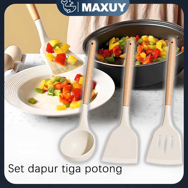 Jual Silicone Utensil Set 3pcs /Spatula Silicon/Silicone Spatula With ...