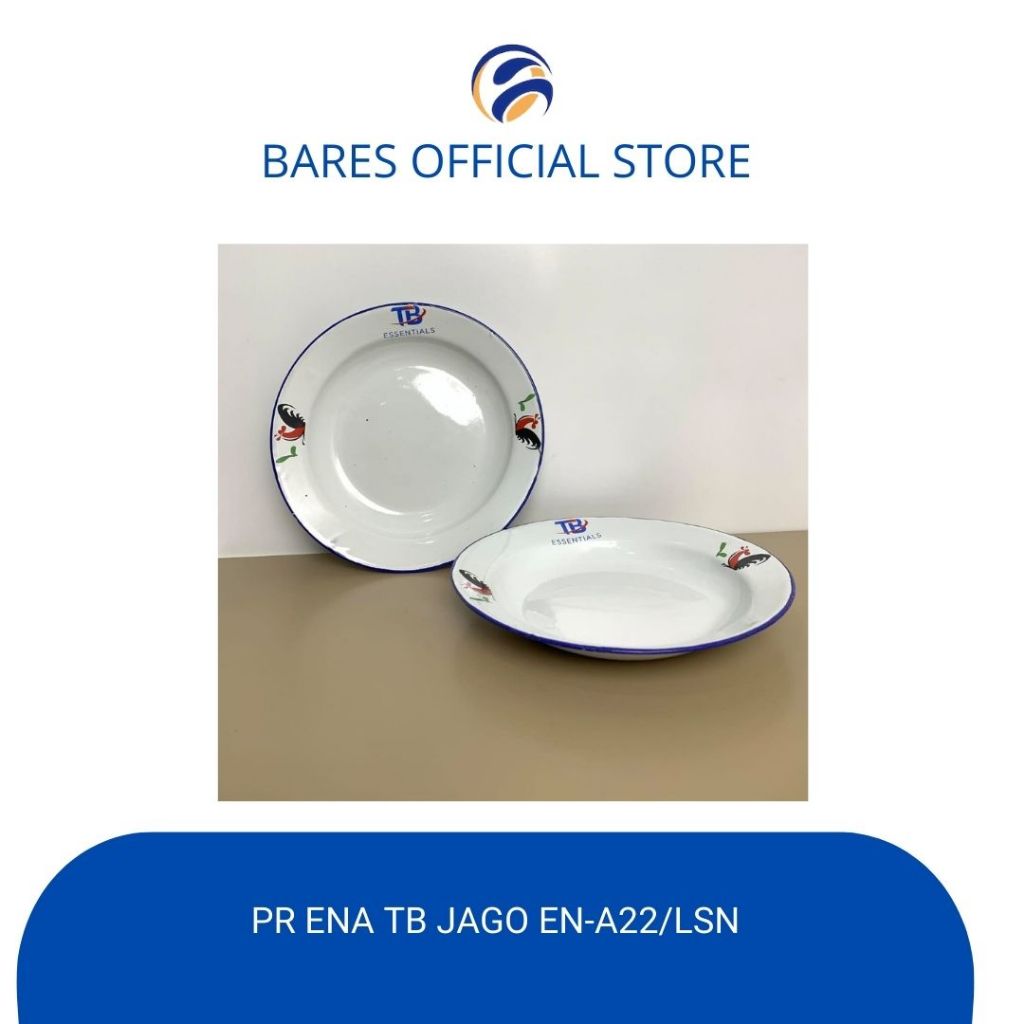 Jual Piring seng jadul enamel motif jago ukuran 22 cm besar merk TB /12 ...