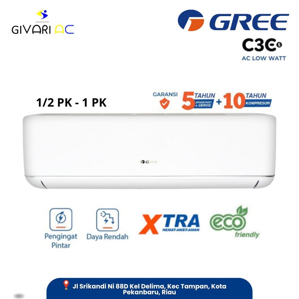 Jual AC GREE STANDARD DELUXE LOW WATT SERIES 1 PK GWC-09C3ES | Shopee ...