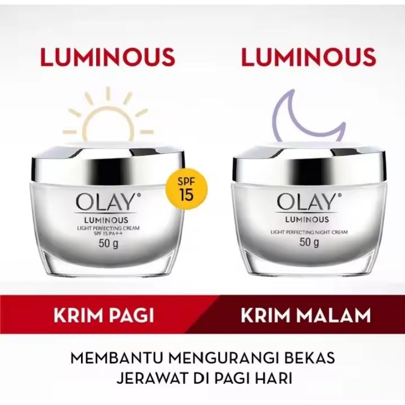 Jual (2pc Lebih Hemat) Olay Luminous Set Pencerah Whitening Day Cream ...