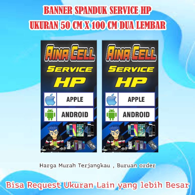 Jual SPANDUK BANNER SERVICE HP UKURAN 50 CM X100 CM DUA LEMBAR | Shopee ...