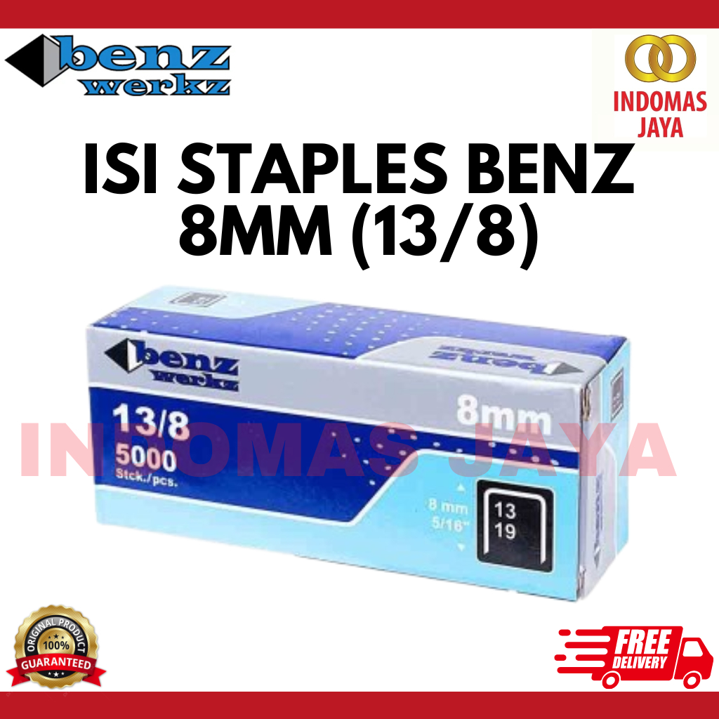 Jual Isi Staples Paku Tembak 13/8 8mm U 5000pcs BENZ / Refil Refill Isi ...