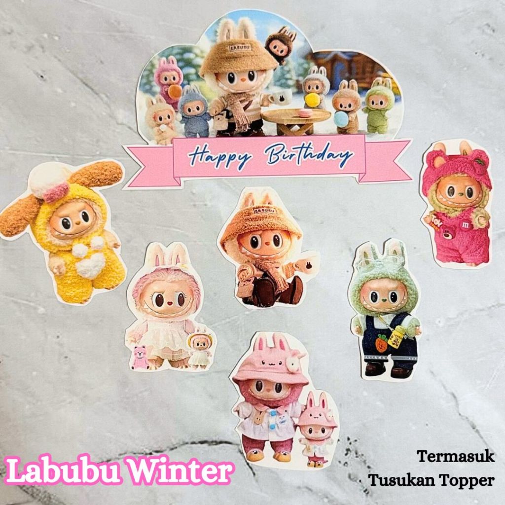 Jual Topper Happy Birthday Karakter Labubu Pop Mart Kertas Tema ...