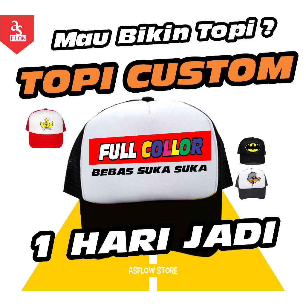 Jual GROSIR - Trucker + TOPI SABLON CUSTOM Design Full Colour LOGO FOTO ...