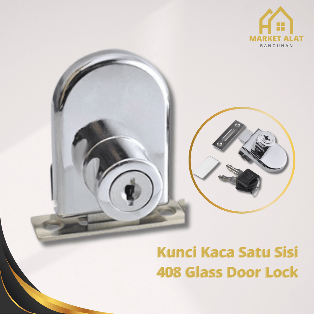 Jual Kunci Kaca Satu Sisi 408 / Cabinet Glass Door Lock / Jepitan Kunci Lemari Kaca Single ...