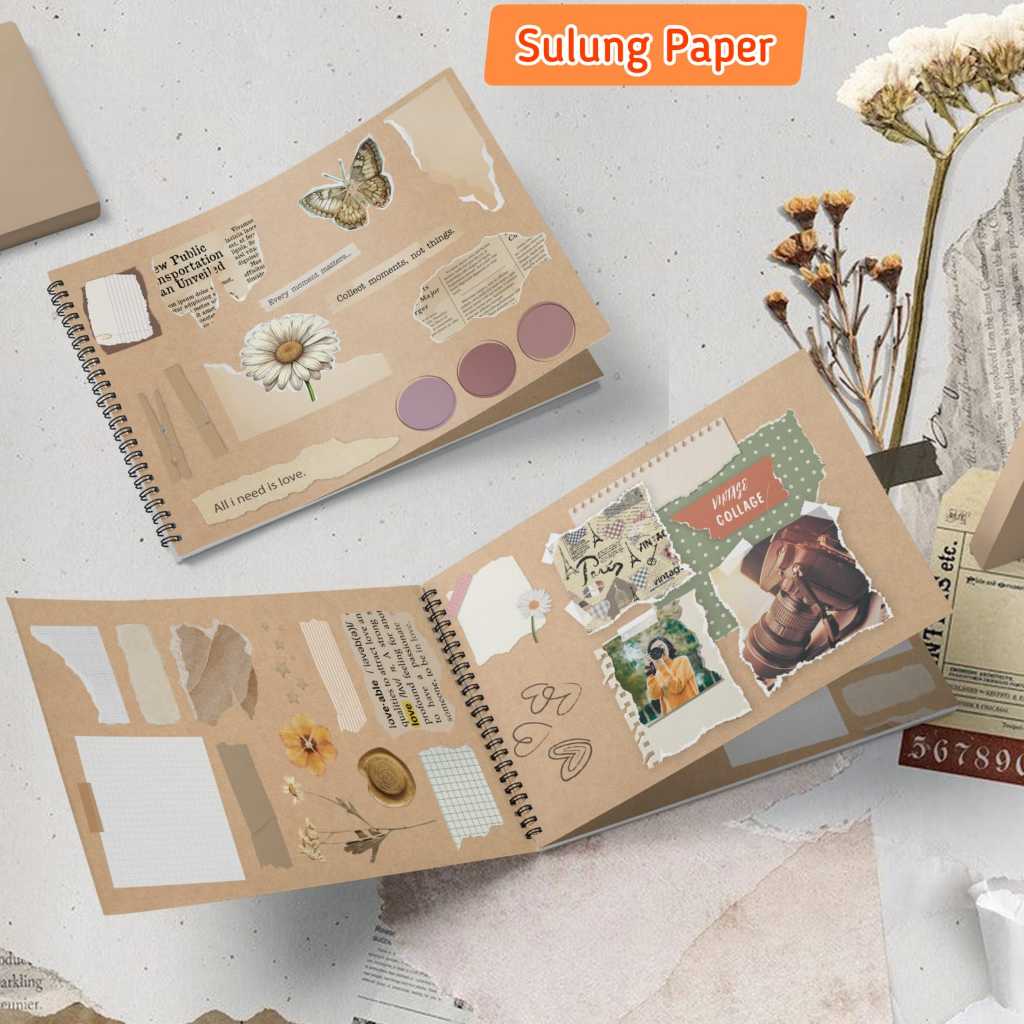 Jual Scrapbook album vintage coklat / hitam notebook buku diary journal ...