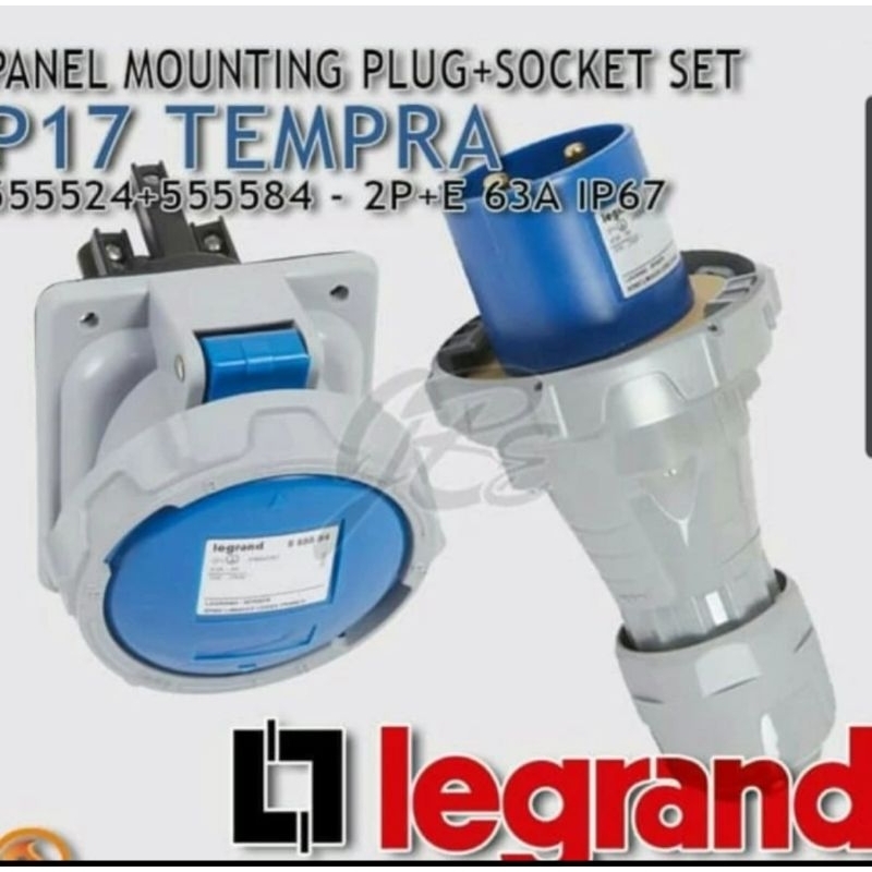Jual Legrand Set Panel Mounting Socket 555584 + 555524 Straight Plug 2P ...