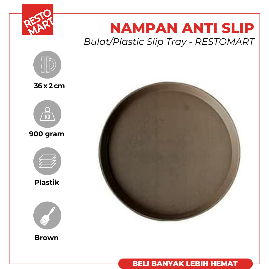 Jual Nampan Anti Selip Bulat / Plastic Slip Tray RESTOMART (2037016 ...
