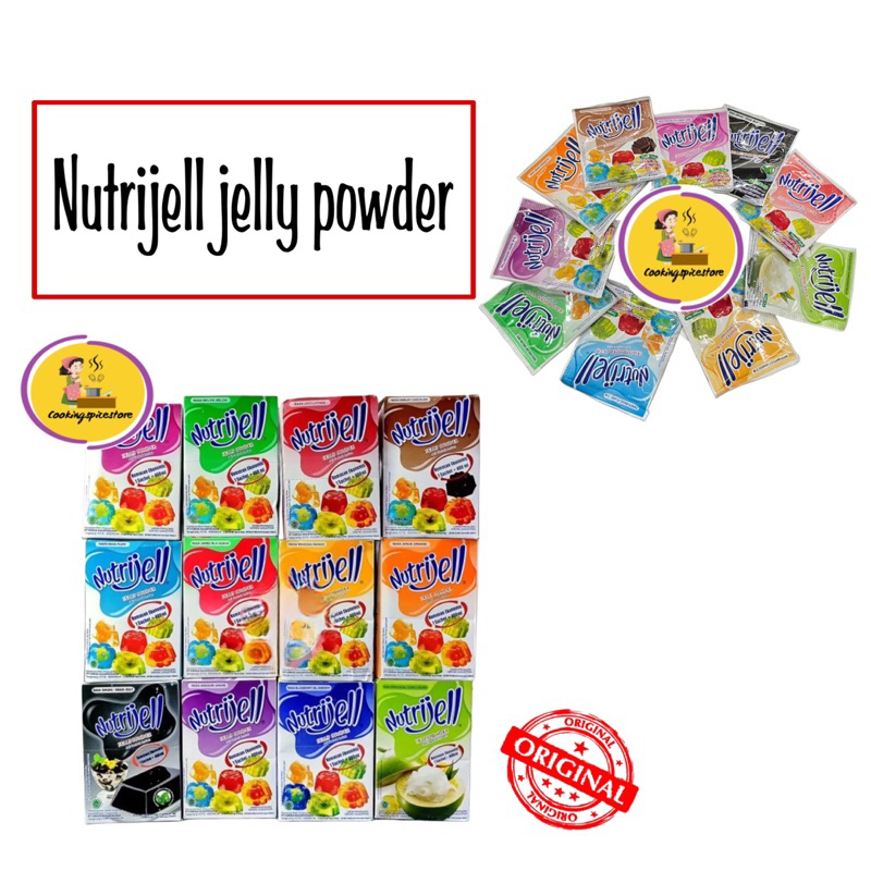 Jual NUTRIJELL PER BOX 12 sachet @ 15 gr / JELLY POWDER / NUTRIJEL COKLAT PLAIN MELON JERUK ...