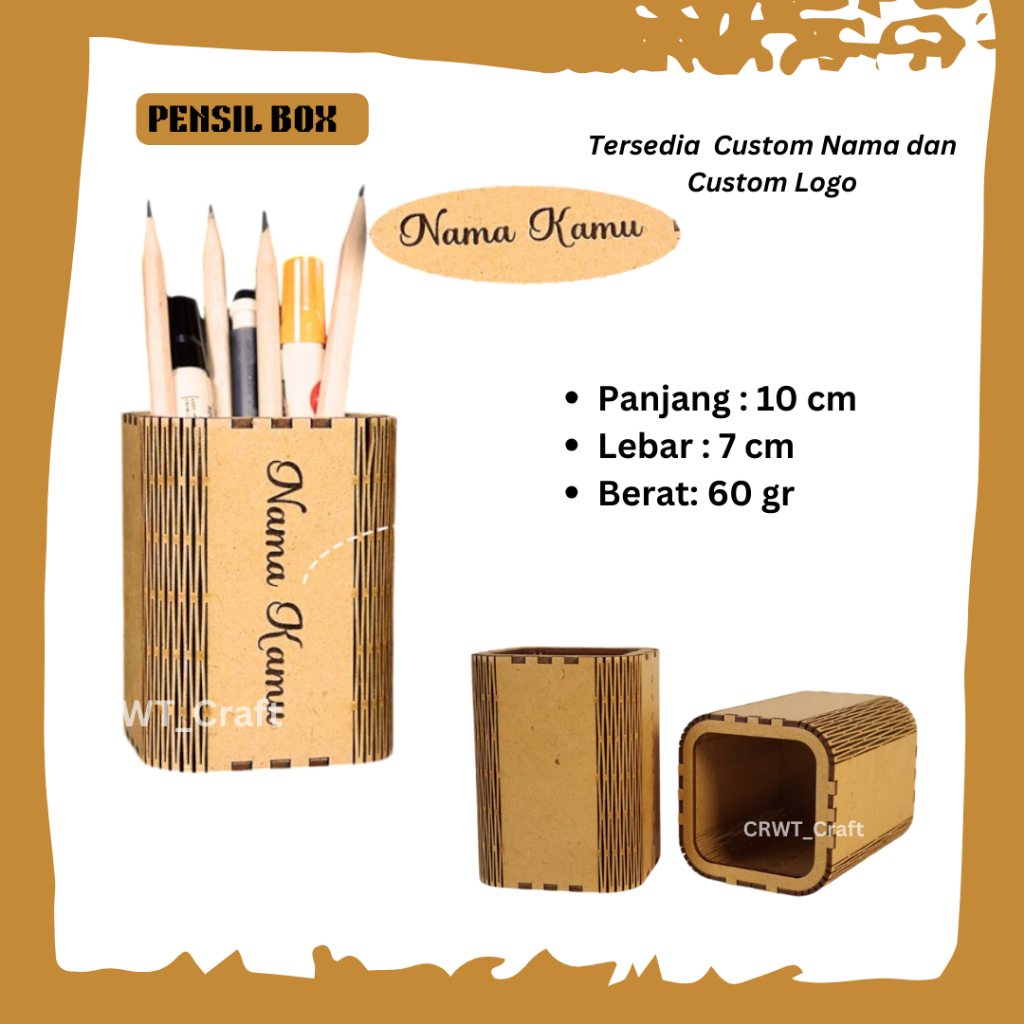 Jual Tempat pensill box kotak pulpen Kayu ( Custom Nama) | Shopee Indonesia