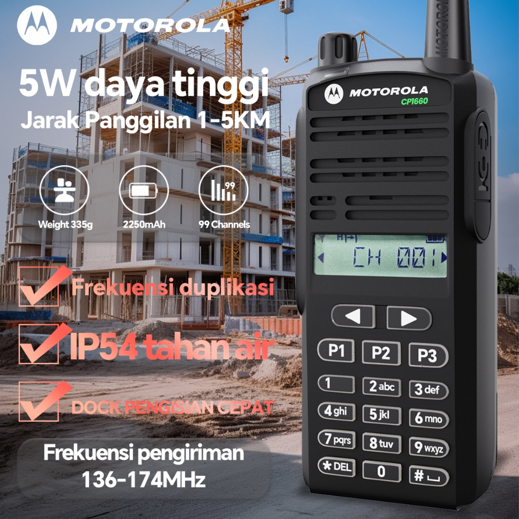 Jual 【Earphone gratis】 HT Motorola CP1660 two way radio Walkie talkie ...