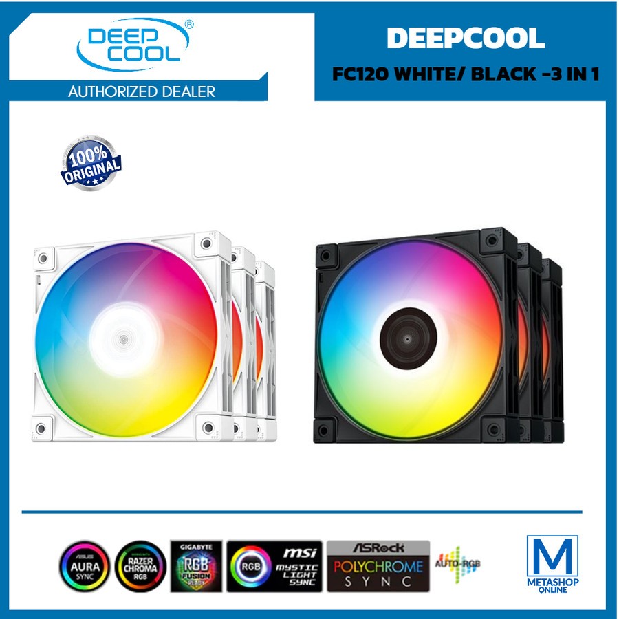 Jual DEEPCOOL Fan Casing FC120 3 IN 1 WHITE | BLACK ARGB PC Kipas Case ...