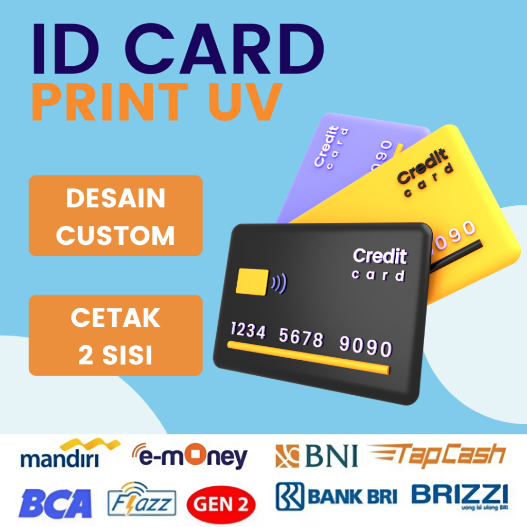 Jual Cetak Custom Print UV DESAIN ID CARD NAME TAG PVC RFID E-TOLL BERKUALITAS TERBARU | Shopee ...