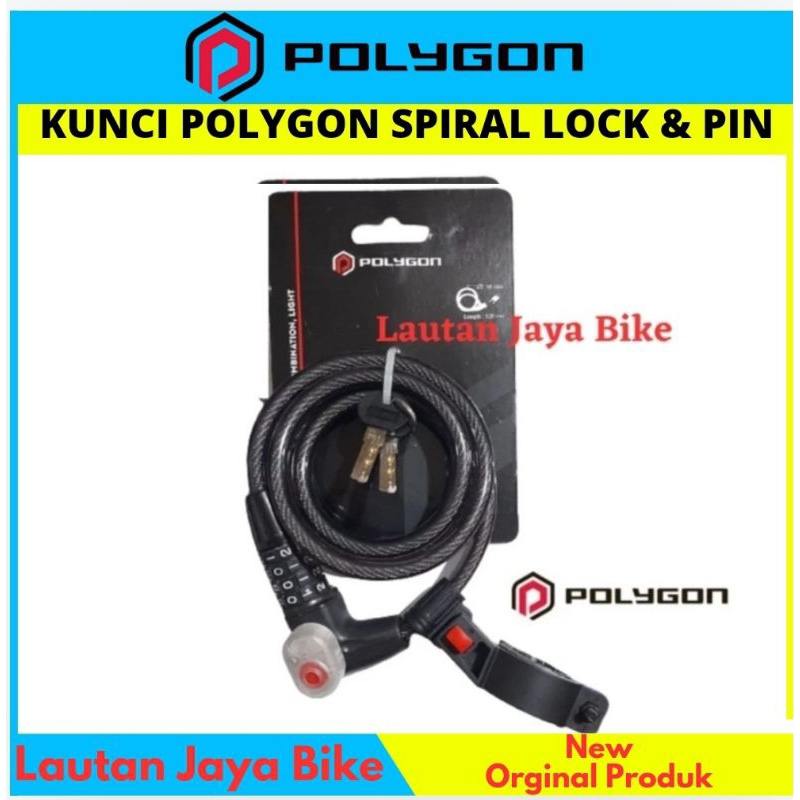 Jual Kunci Sepeda Polygon Spiral Lock 2 Fungsi Kunci dan Kode | Shopee ...
