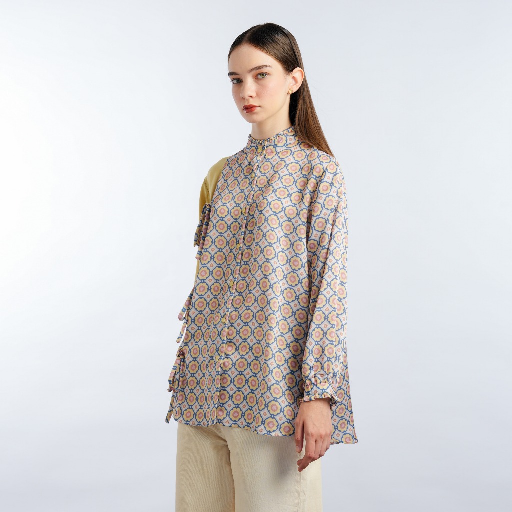 Jual Aleza - Lumna Shirt Yellow - Atasan Kemeja Wanita | Shopee Indonesia
