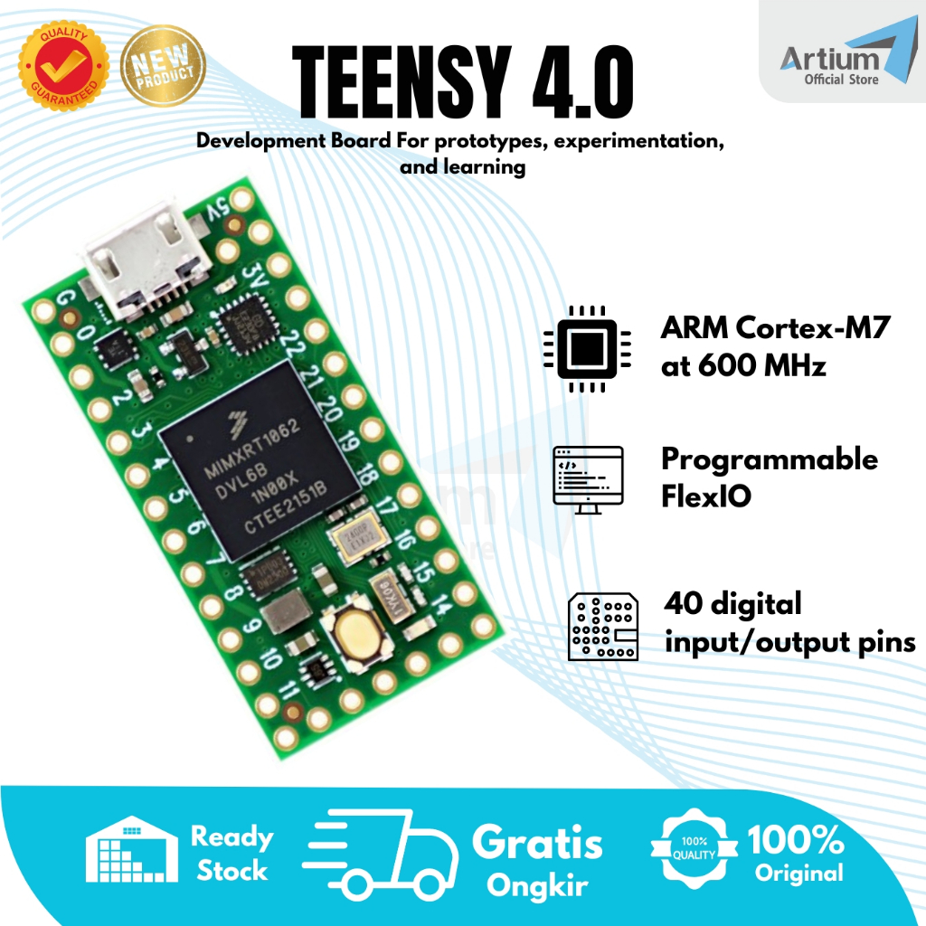 Jual Teensy 4.0 ARM Cortex-M7 600 MHz Development Board i.MX RT1062 | Compatible with: Arduino ...
