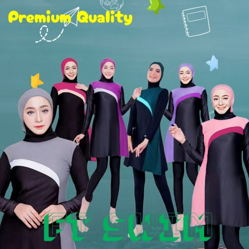 Jual Baju renang muslimah dewasa/pakaian renang muslim perempuan remaja ...