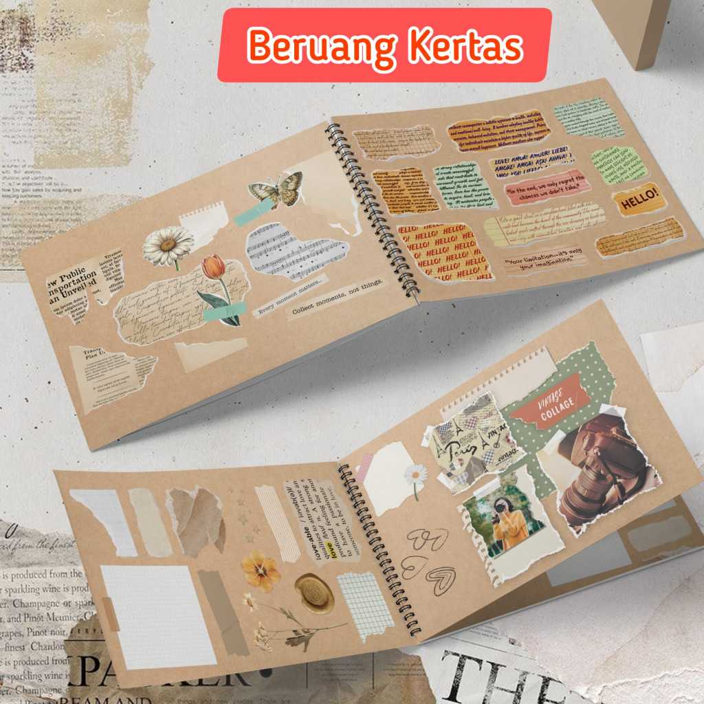 Jual Scrapbook album vintage hitam / Coklat notebook buku diary journal ...