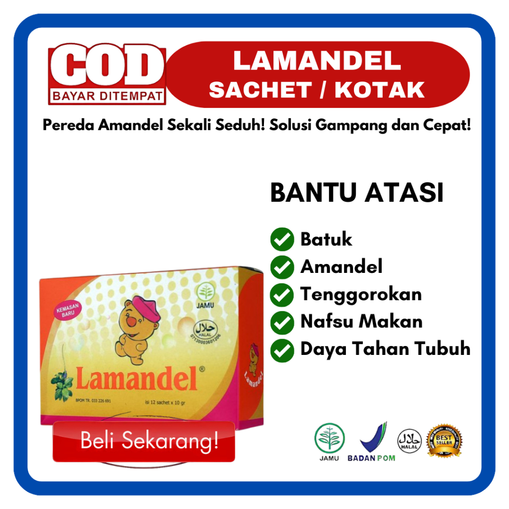 Jual Lamandel Obat Amandel Kemasan Kotak / Sachet Atasi Amandel, Radang ...