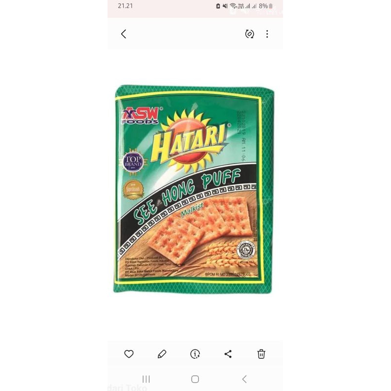 Jual biskuit hatari see Hong puff | Shopee Indonesia