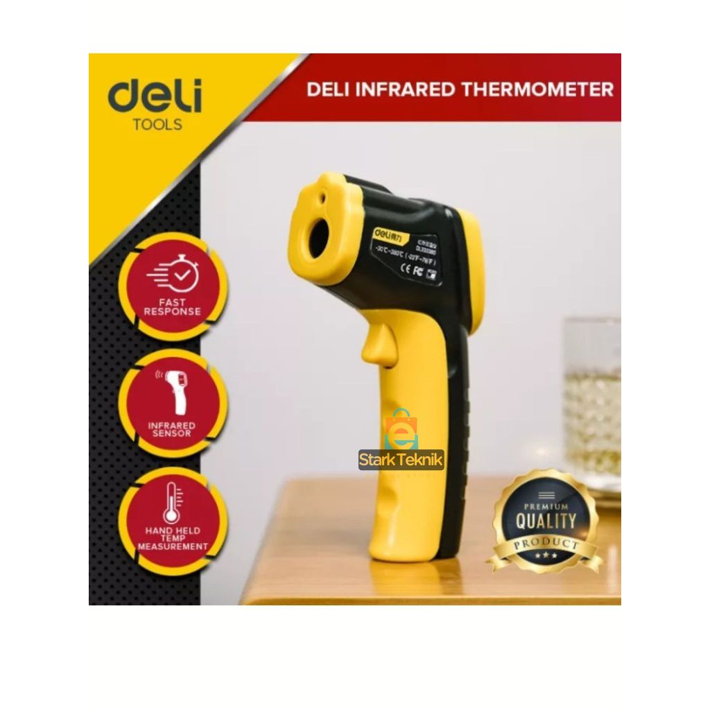 Jual Deli Infrared Thermometer / Termometer Gun Thermogun DL333380 ...