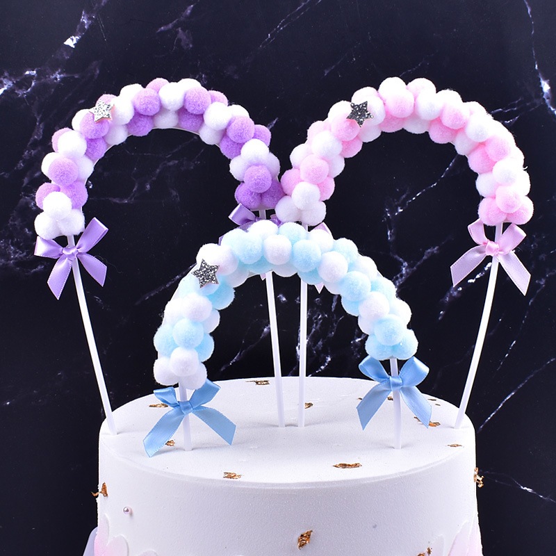 Jual HIASAN KUE AWAN POMPOM KAPAS CAKE TOPPER CLOUD COTTON DEKORASI ...