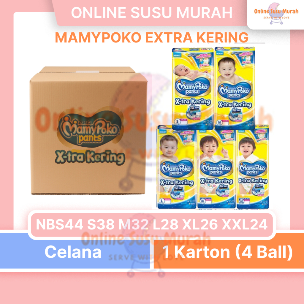 Jual MAMYPOKO EXTRA KERING PAKET 4 BALL/1 KARTON NBS44 S38 M32 L28 XL26 XXL24 MAMYPOKO XTRA ...