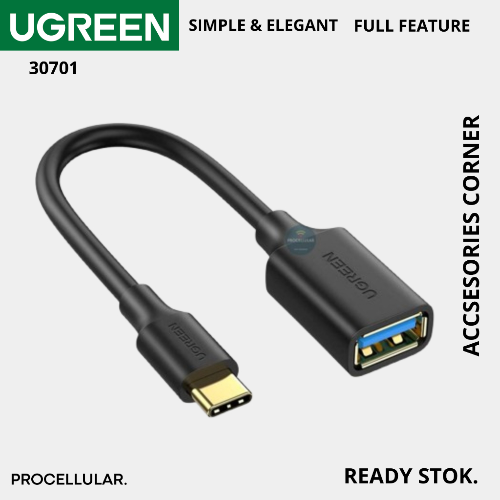 Jual Ugreen Adapter Kabel USB-C Male to USB 3.0 A Female OTG Converter ...