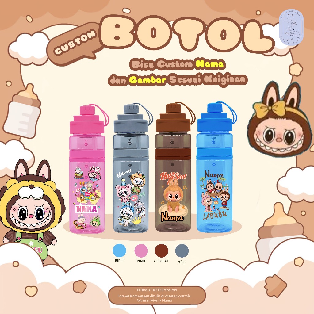 Jual MISO LABUBU BOTOL MINUM ANAK/ HAMPERS MURAH/SOUVENIR ANAK/700ML ...