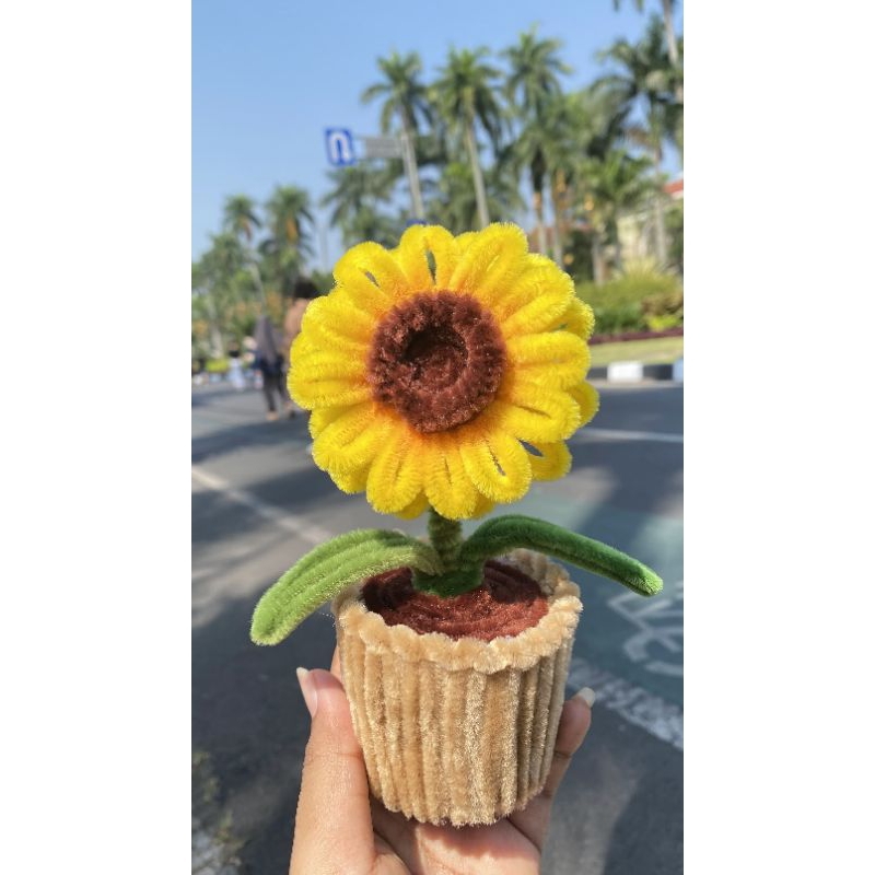 Jual pot mini sun flowers (pipe cleaner) | Shopee Indonesia