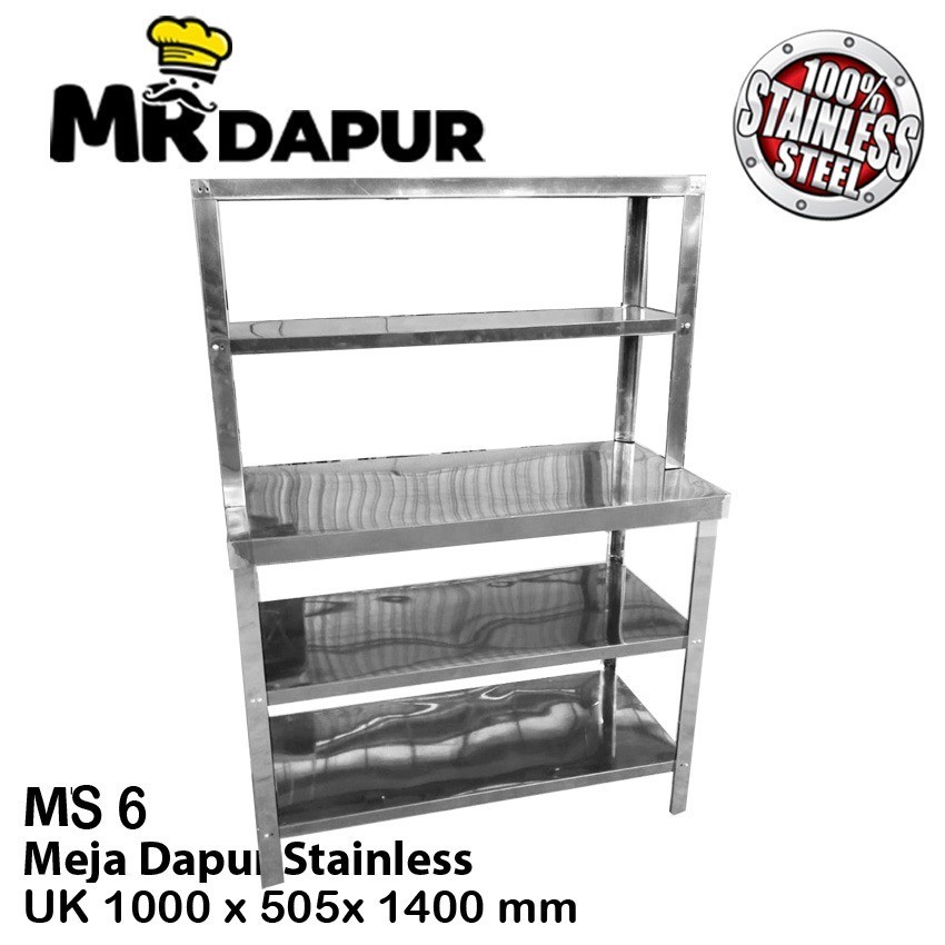 Jual MEJA DAPUR SUSUN SERBAGUNA / WORK TABLE WITH DOUBLE OVERSHELF MR ...