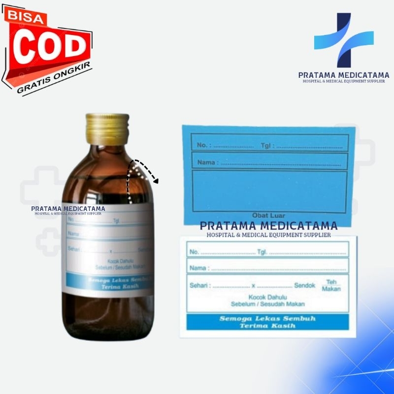Jual Label Obat Syrup / Obat Luar Etiket Sirup / Salep Sticker Stiker ...
