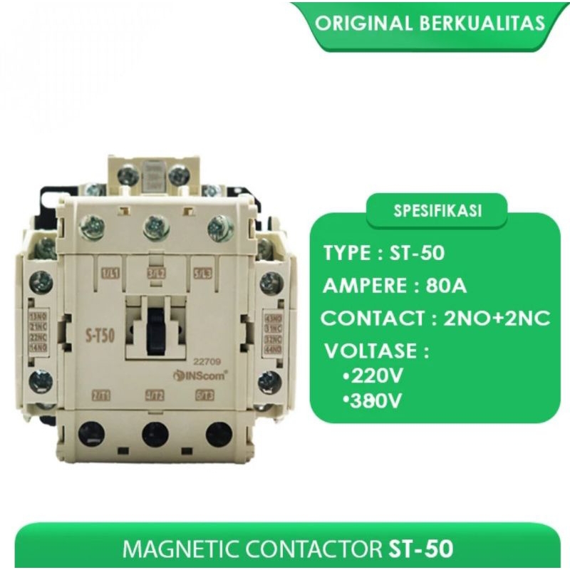 Jual Magnetic Contactor ST-50/Ac Kontaktor Type ST 50 | Shopee Indonesia