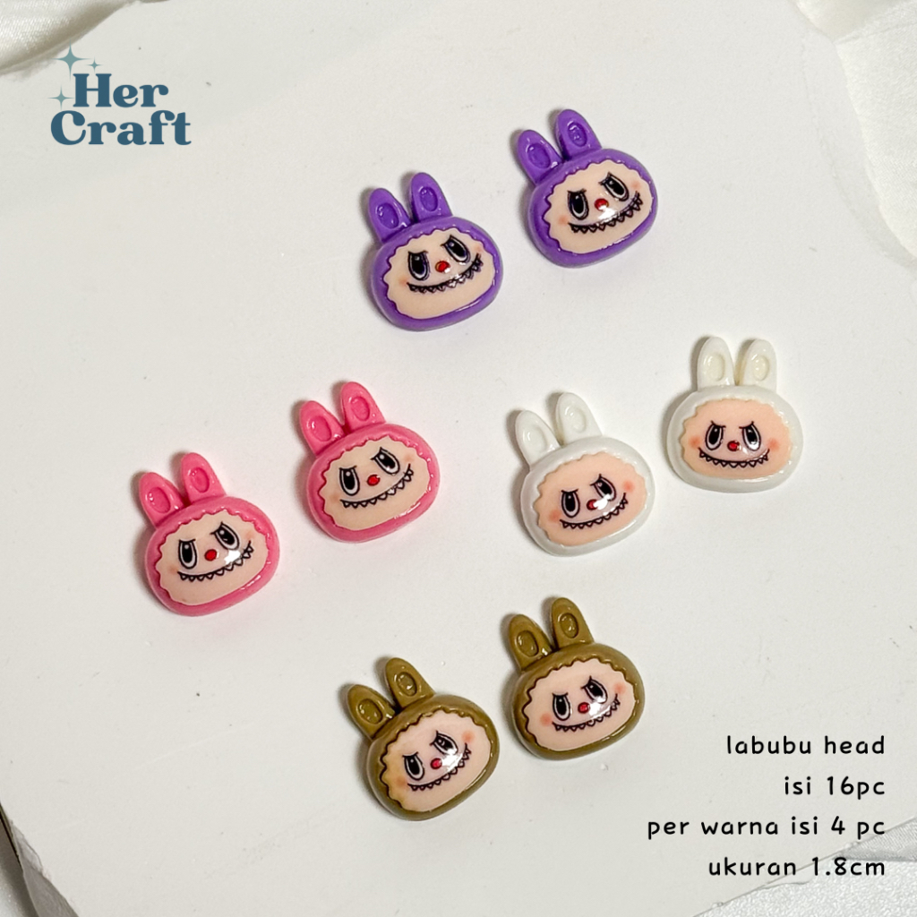 Jual Hercraft - labubu head clay resin - isi 16pc | Shopee Indonesia