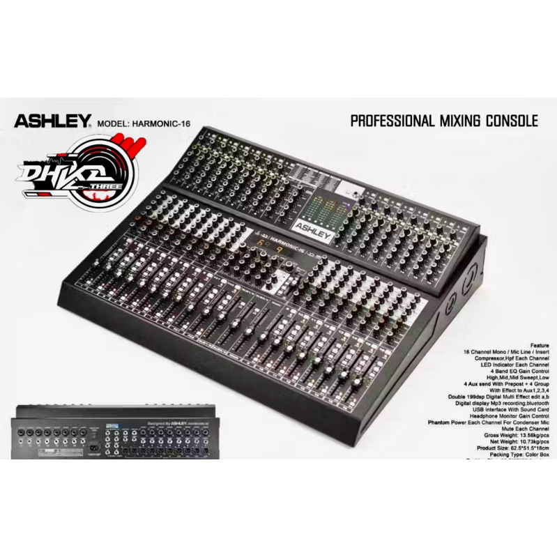 Jual MIXER ASHLEY HARMONIC 16 COMPRESS BARU / MIXER ASHLEY 16 CHANNEL ...