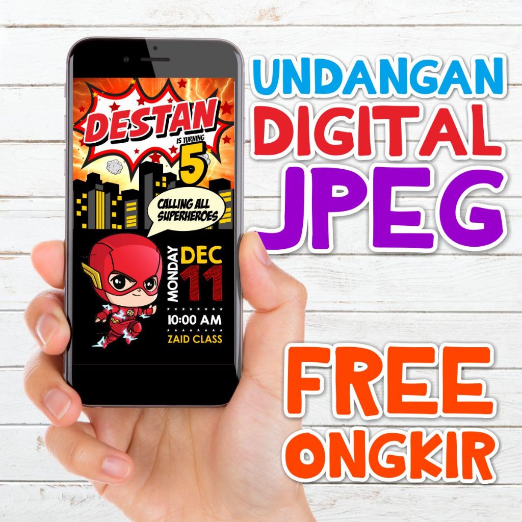 Jual Undangan Ulang Tahun Digital - The Flash - e invitation | Shopee Indonesia