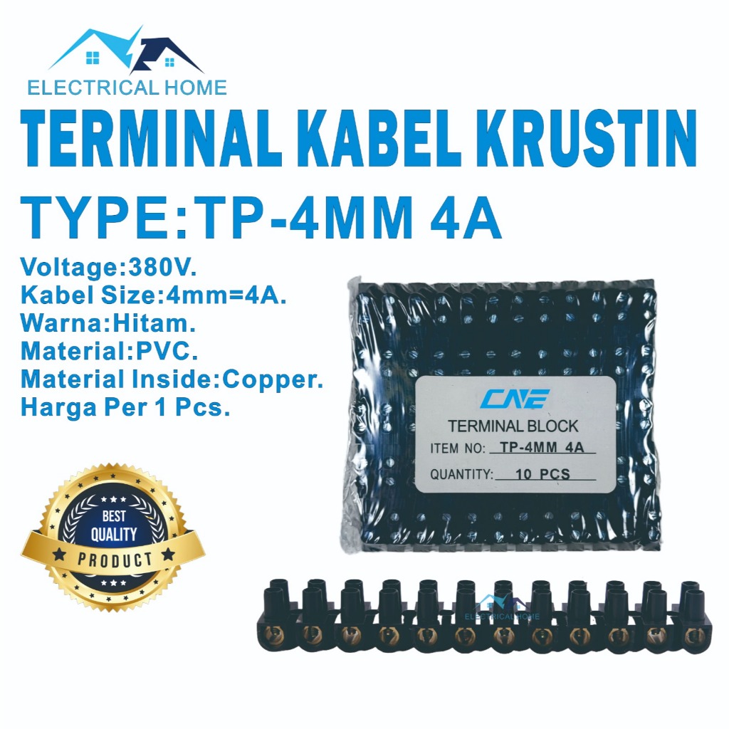 Jual TERMINAL KABEL KRUSTIN 4mm 4A/ TERMINAL PLASTIK HITAM | Shopee ...
