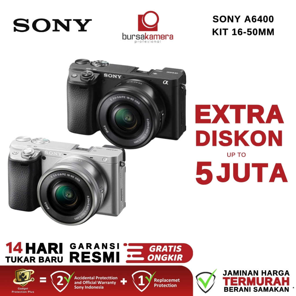 Jual Sony Alpha A6400 KIT Mirrorless Digital Camera with 16-50mm ALPHA 6400 ORIGINAL RESMI ...