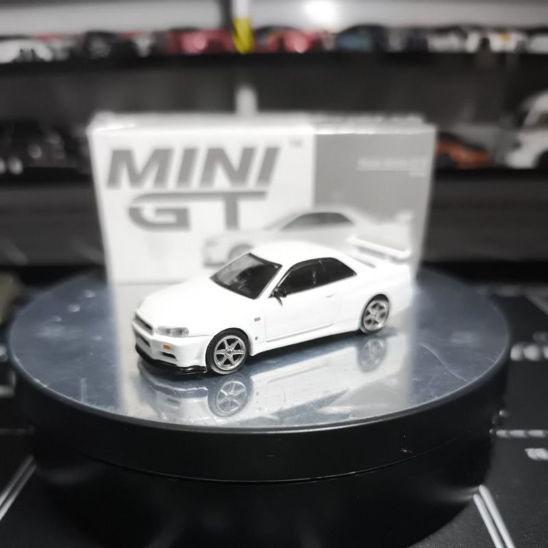 Jual mini gt nissan skyline gtr r34 white #397 | Shopee Indonesia