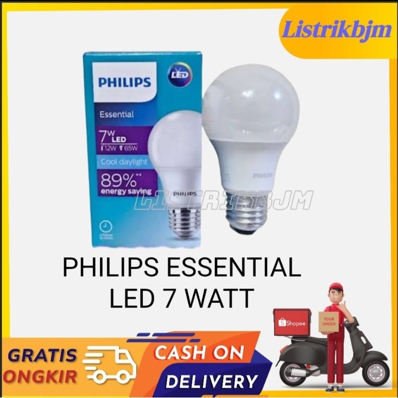 Jual LAMPU LED PHILIPS 7 WATT ESSENTIAL COOL DAYLIGHT | Shopee Indonesia