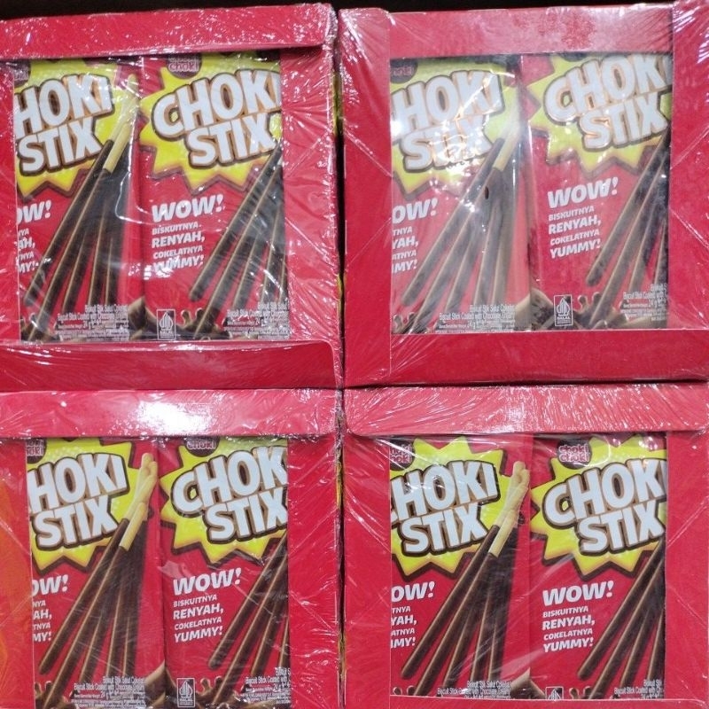 Jual choki stix isi 12 sachet/ biskuit stik salut coklat | Shopee Indonesia
