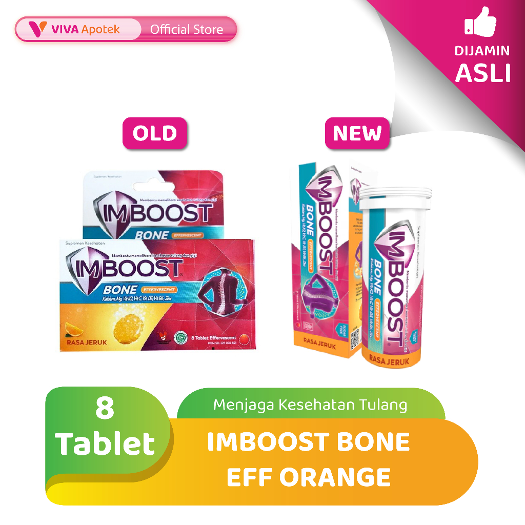 Jual Imboost Bone Eff Orange Menjaga Kesehatan Tulang Tube (8 Tablet ...