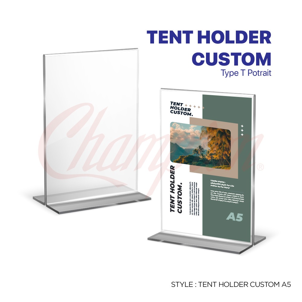 Jual Tent Card Holder Acrylic A5 type T - Acrylic Display Menu/ tempat ...